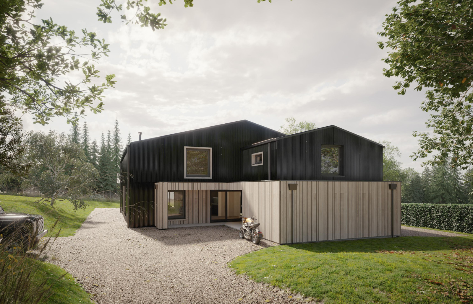 Contemporary Portal Frame Barn - Anderson Orr Architects Ltd.